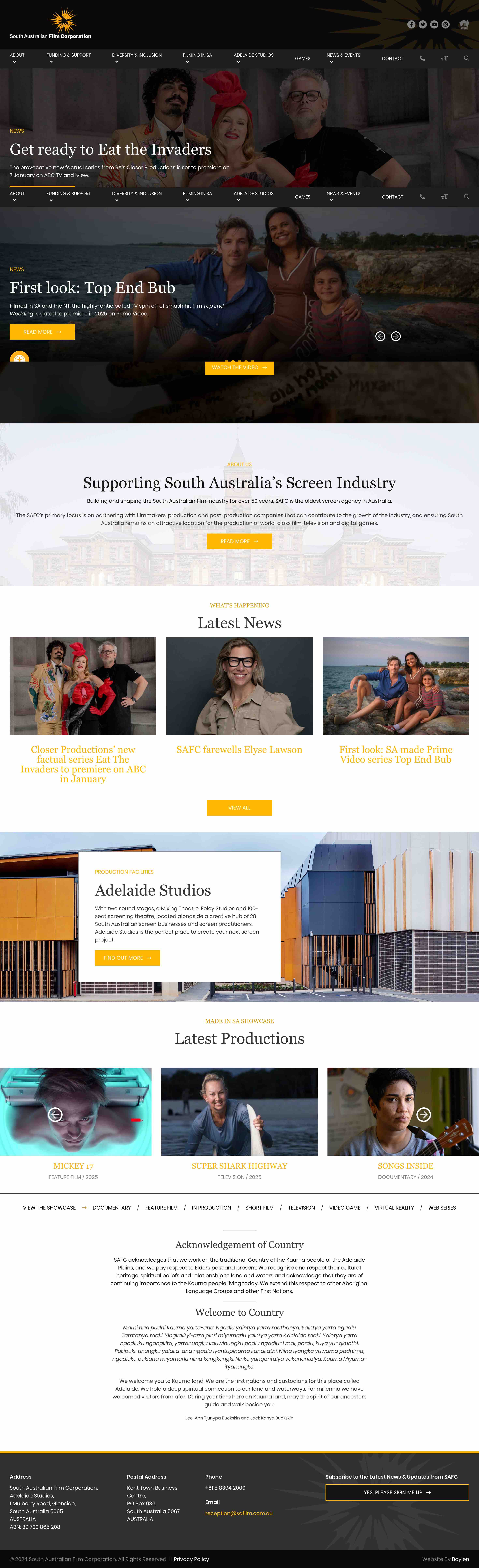 SAFC Website Design by Boylen | Supporting Screen Creatives